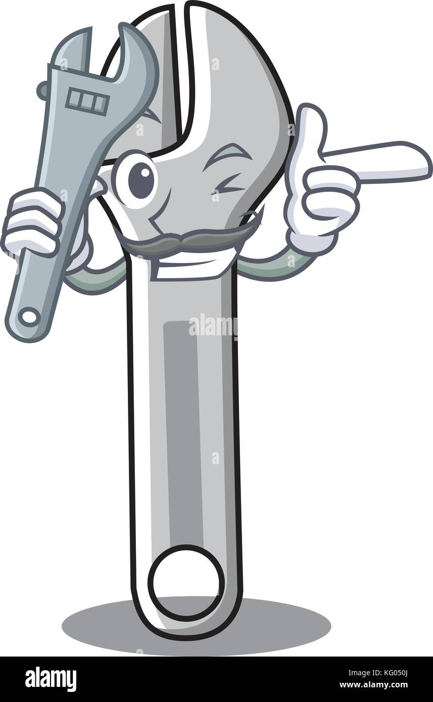 Mechanic wrench character cartoon style Stock Vector Image & Art - Alamy