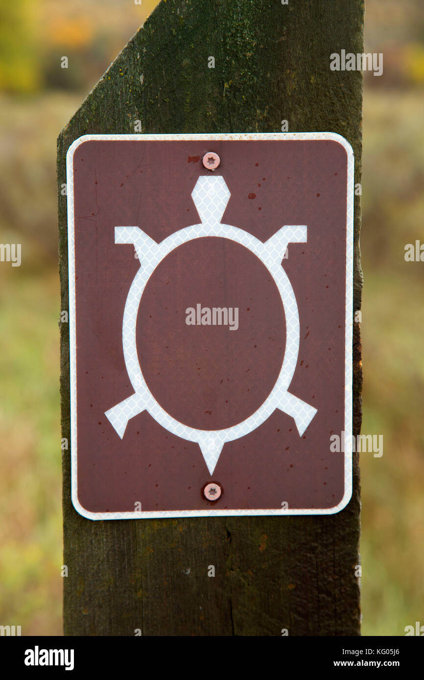 Maah Daah Hey Trail marker, Sully Creek State Park, Medora, North ...