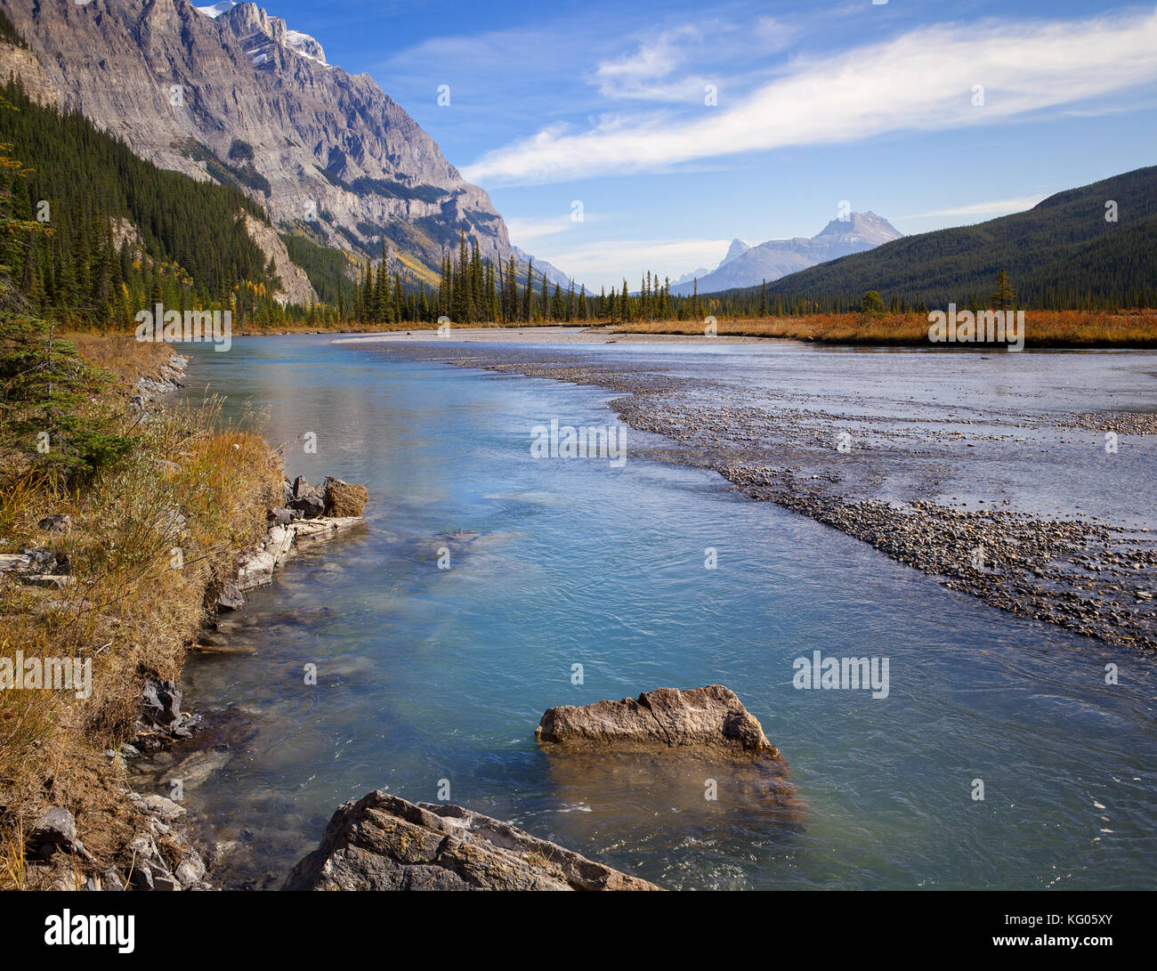 The Bow River in Banff, Alberta Canada Stock Photo - Alamy