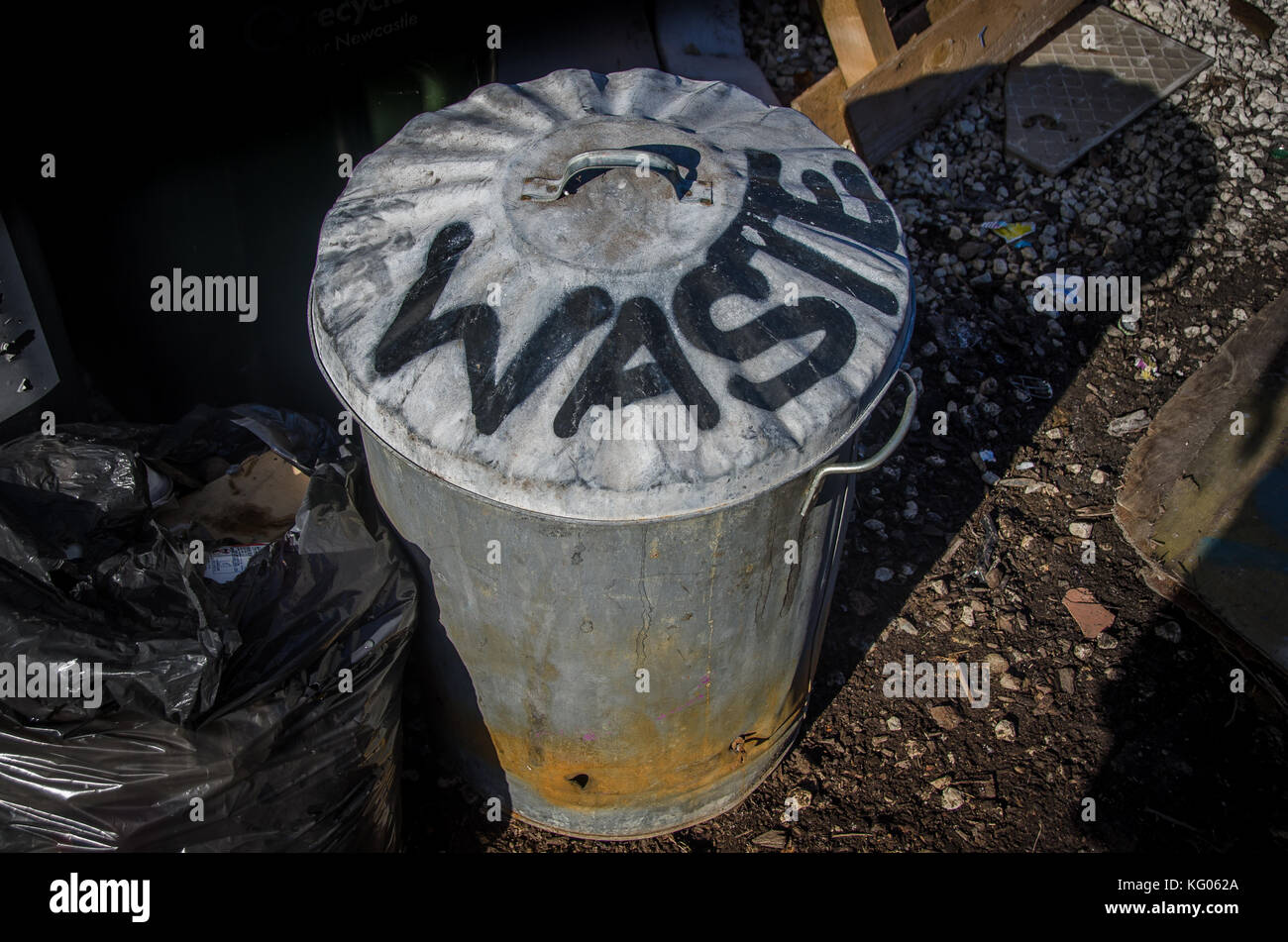 waste iron bin Stock Photo - Alamy