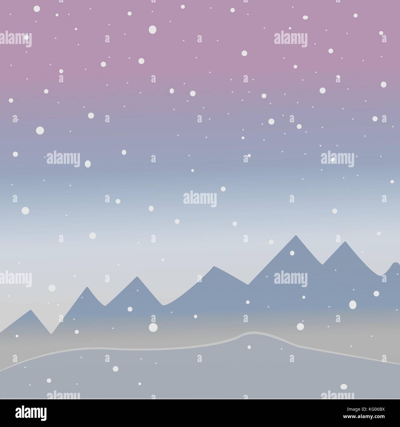 Subtle Gradient Background with falling Snow and ground covered by snow ...