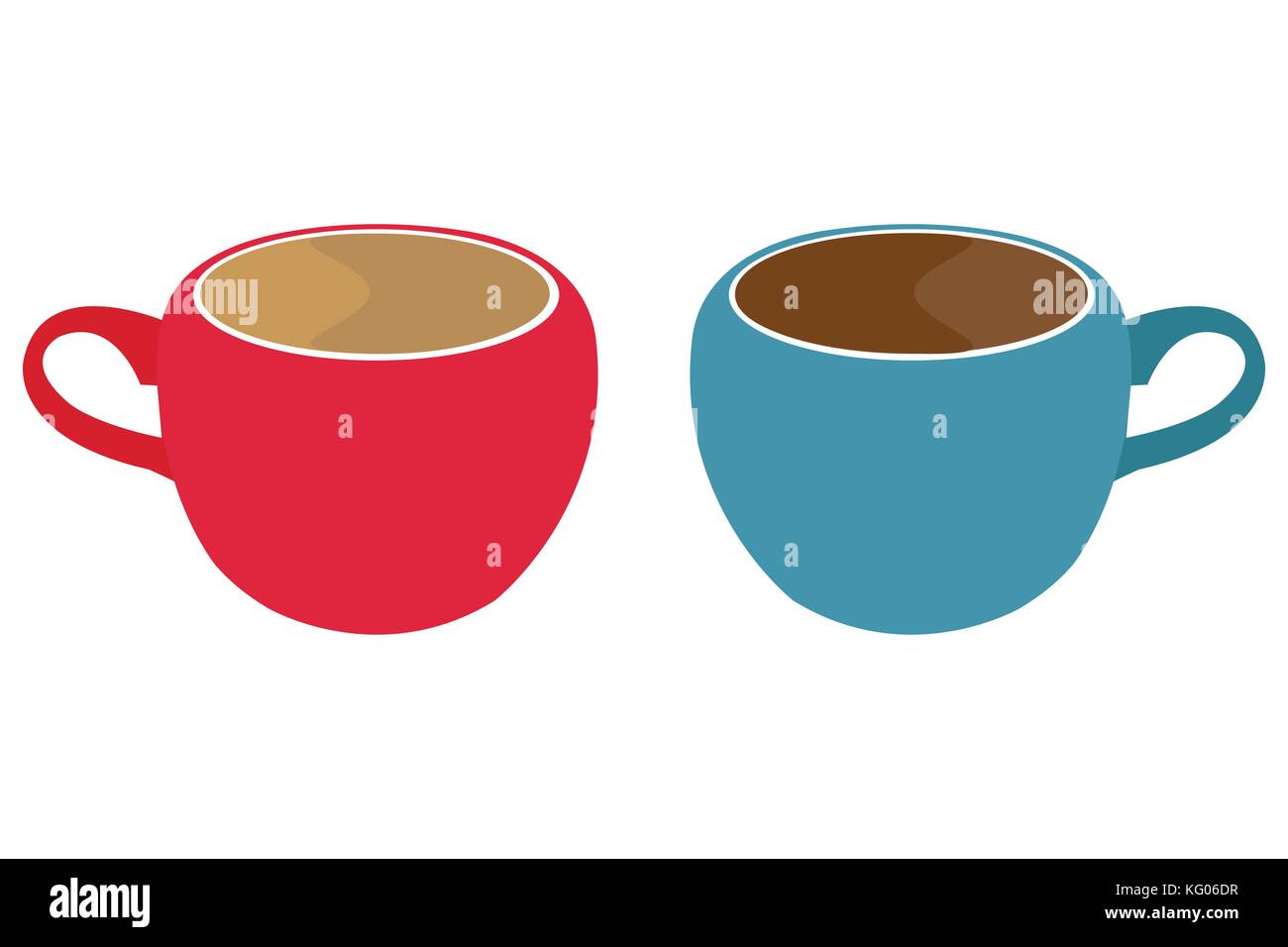 Tea and coffee two cups Stock Vector Images - Alamy
