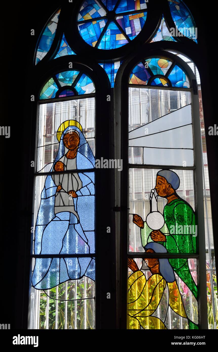 Caribbean stained glass Stock Photo - Alamy