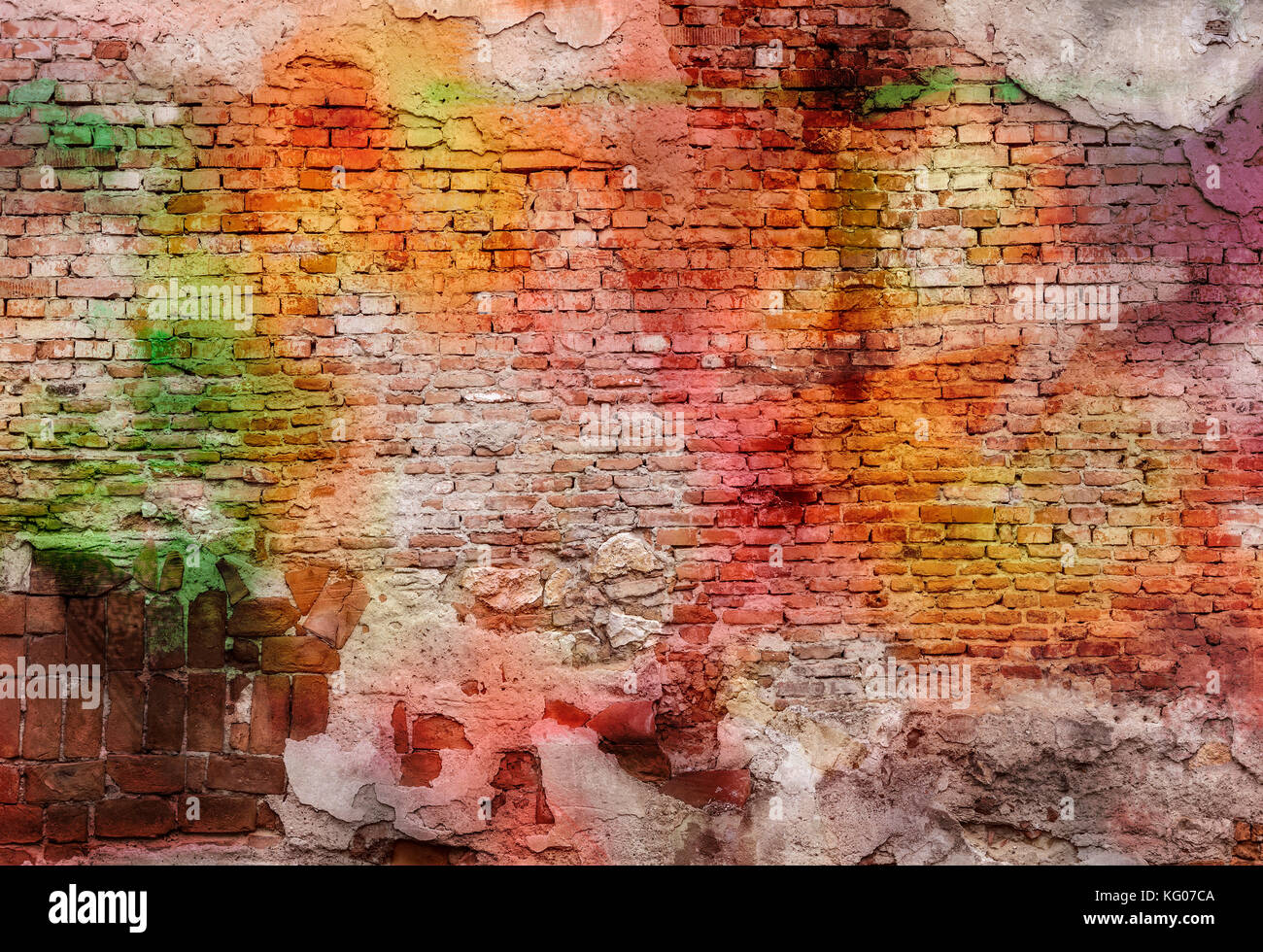 Colorful brick wall background Stock Photo - Alamy