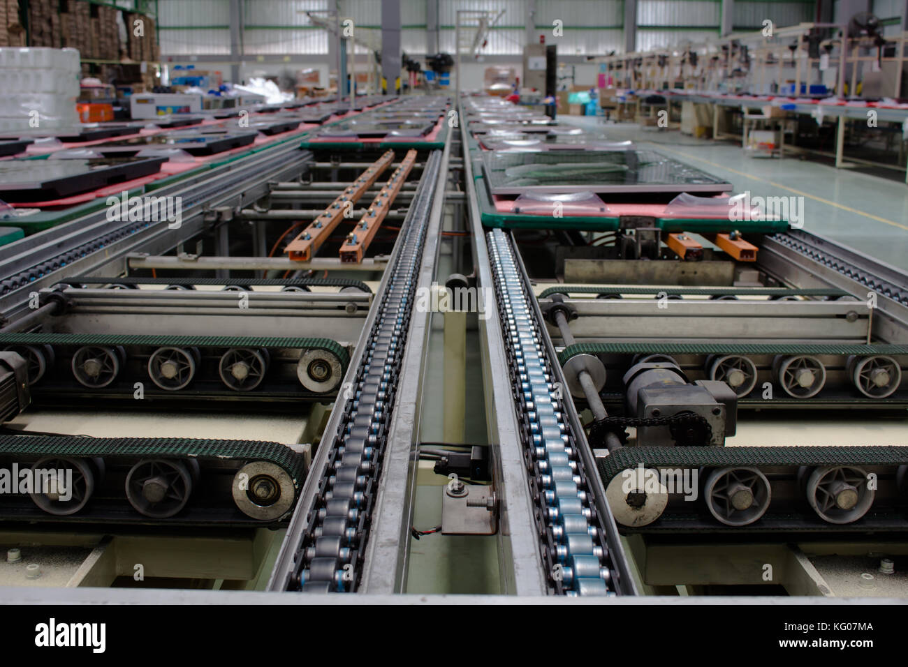 Conveyor in the production line of the factory Stock Photo - Alamy