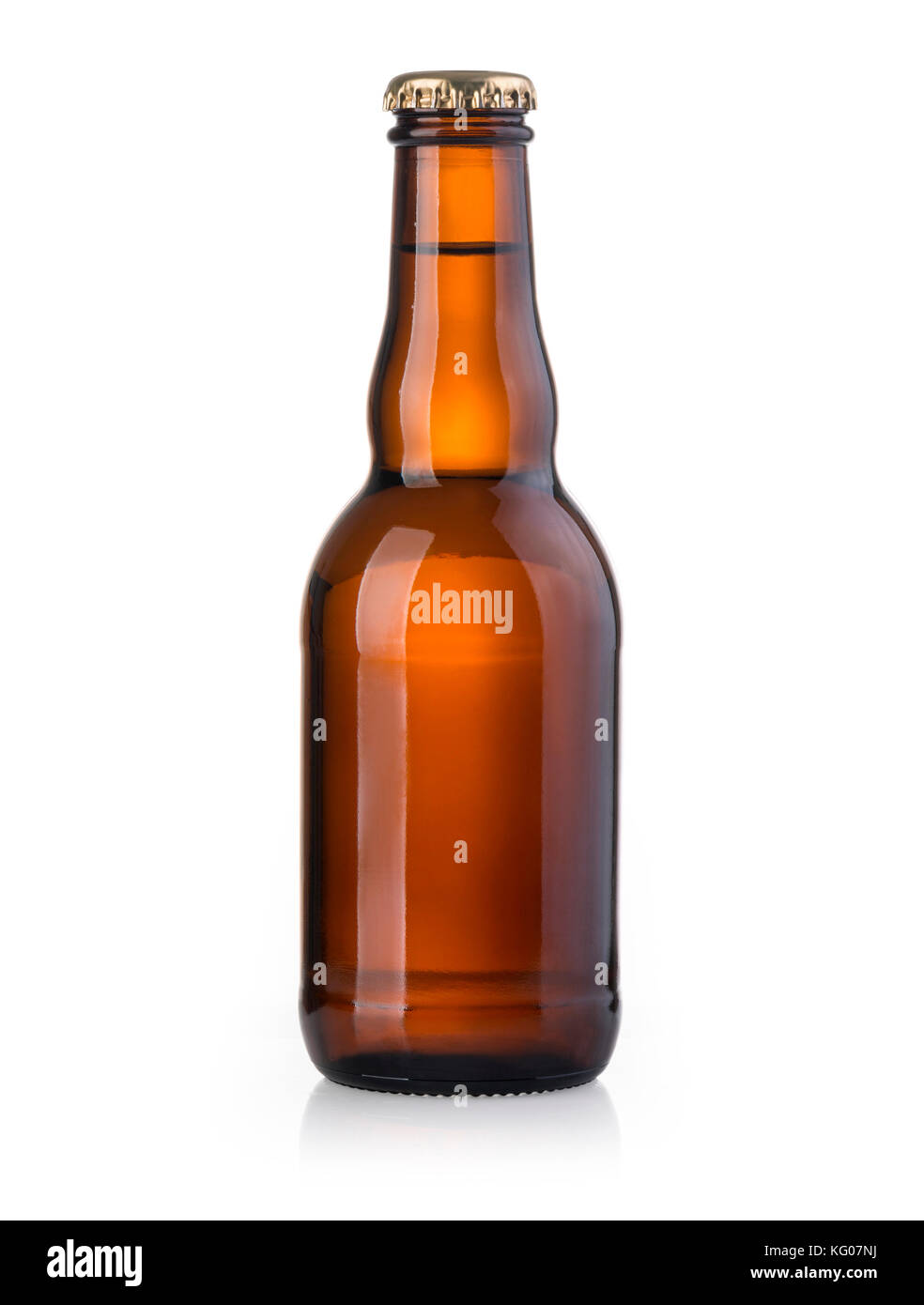 brown beer bottle isolated on white background with clipping path Stock ...
