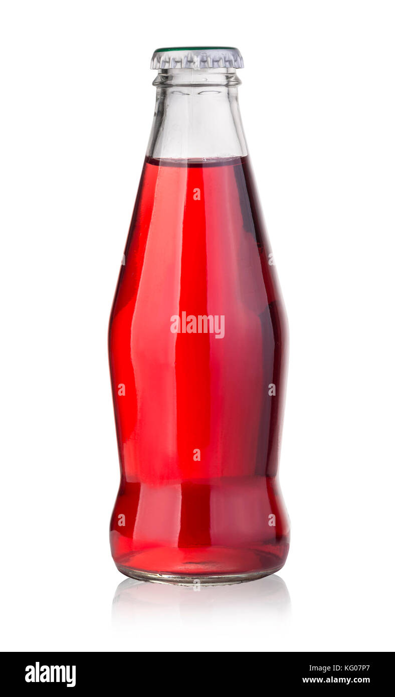 red drink glass bottle isolated on white with clipping path Stock Photo ...