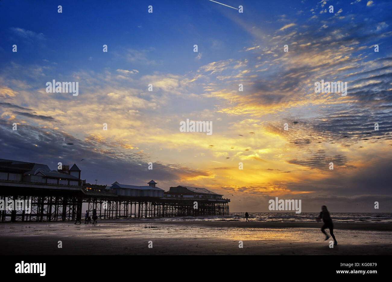 Blackpool holiday cold beach hi-res stock photography and images - Alamy