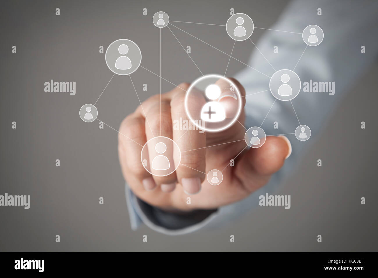 Businesswoman in front of visual touch screen Stock Photo - Alamy