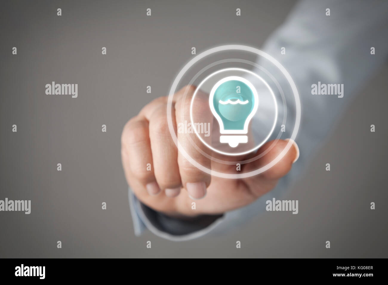 Businesswoman in front of visual touch screen Stock Photo - Alamy