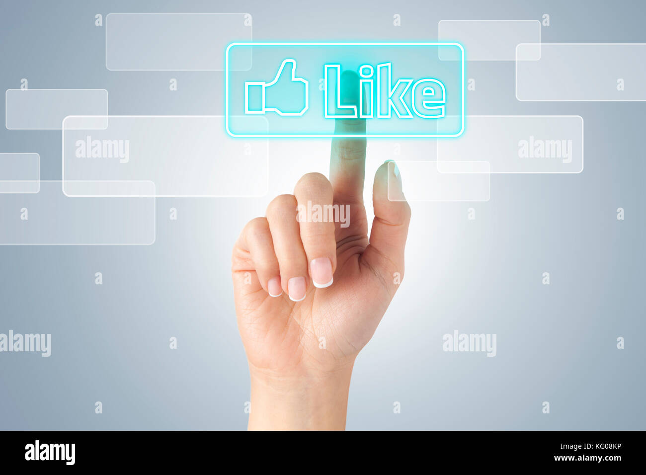 Businesswoman in front of visual touch screen Stock Photo - Alamy