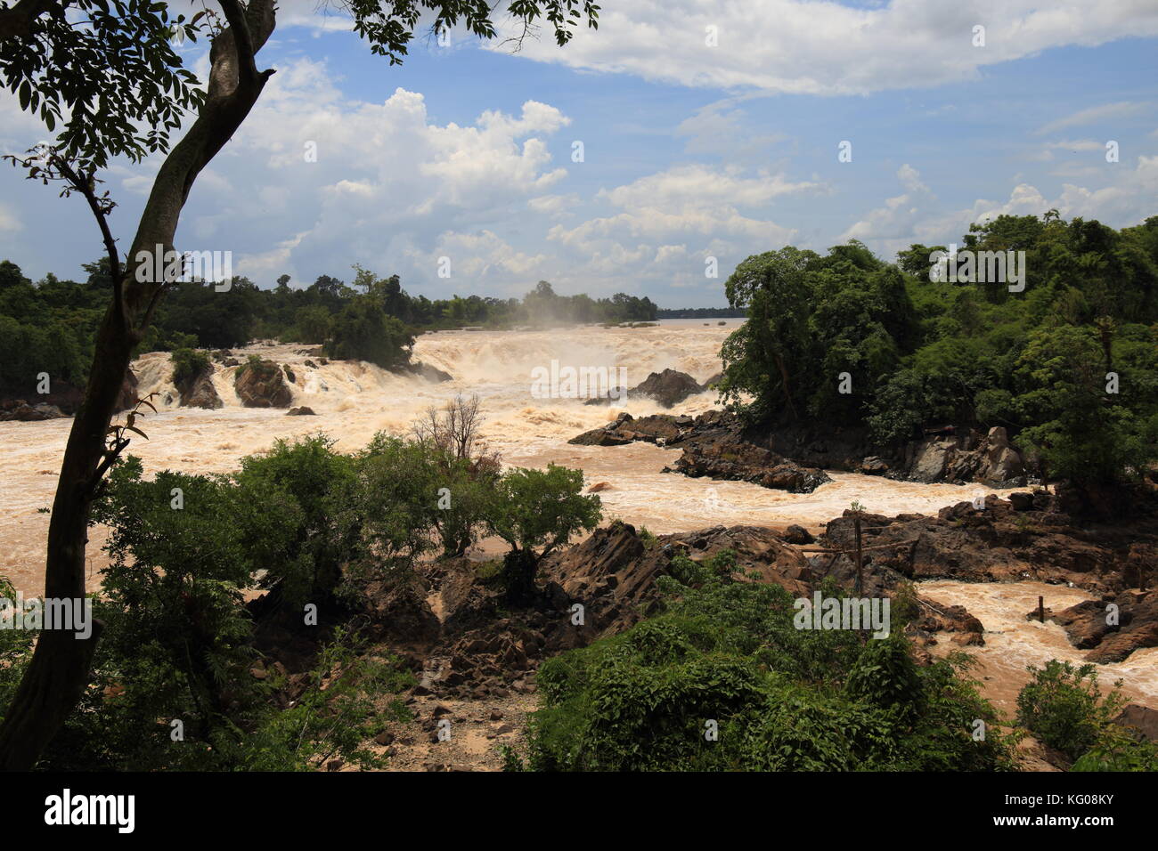 Khone Phapheng Falls. Mekong River, Champasak Province southern Laos. Waterfall of Asia Stock ...