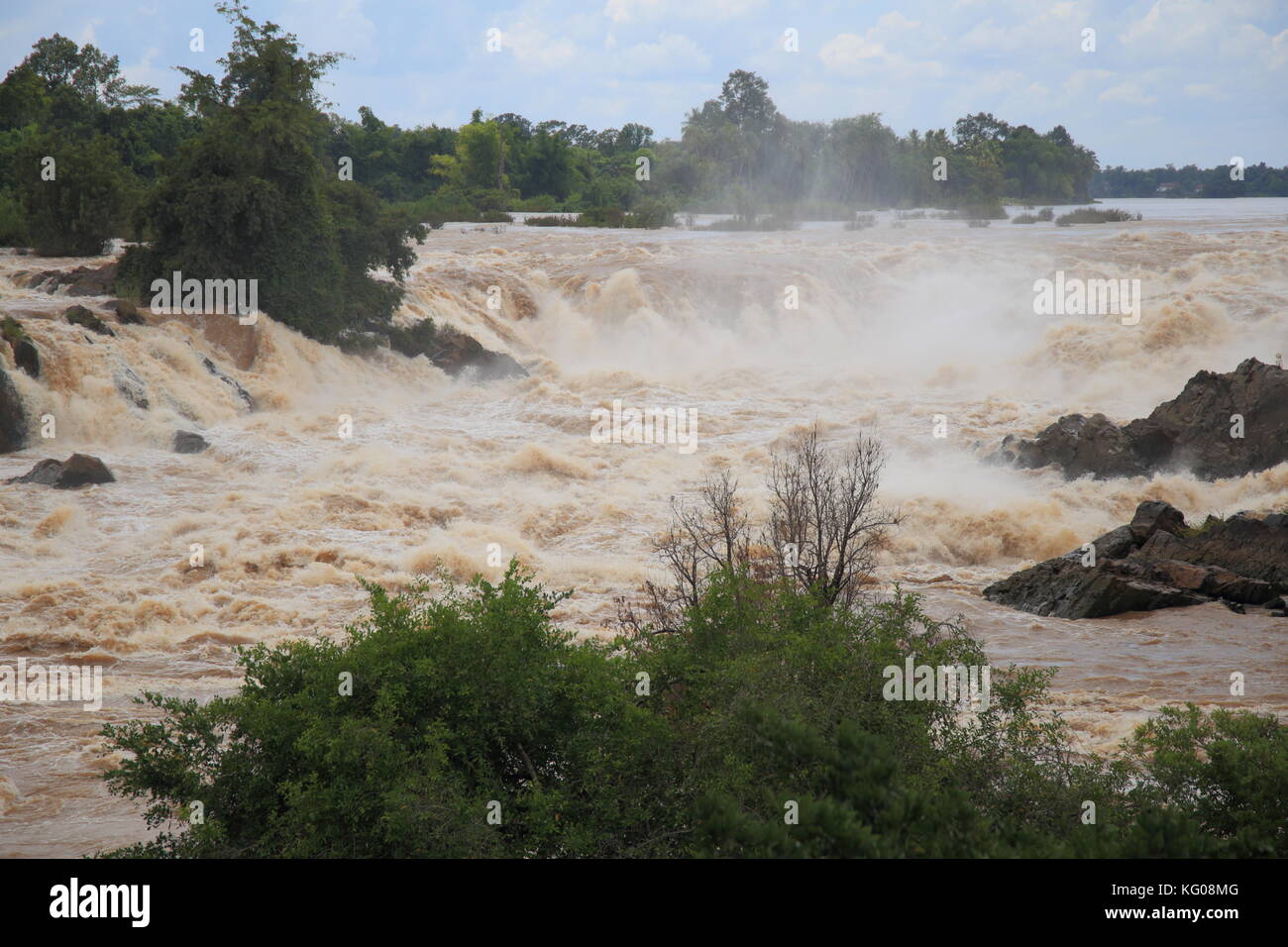 Khone Phapheng Falls. Mekong River, Champasak Province southern Laos. Waterfall of Asia Stock ...