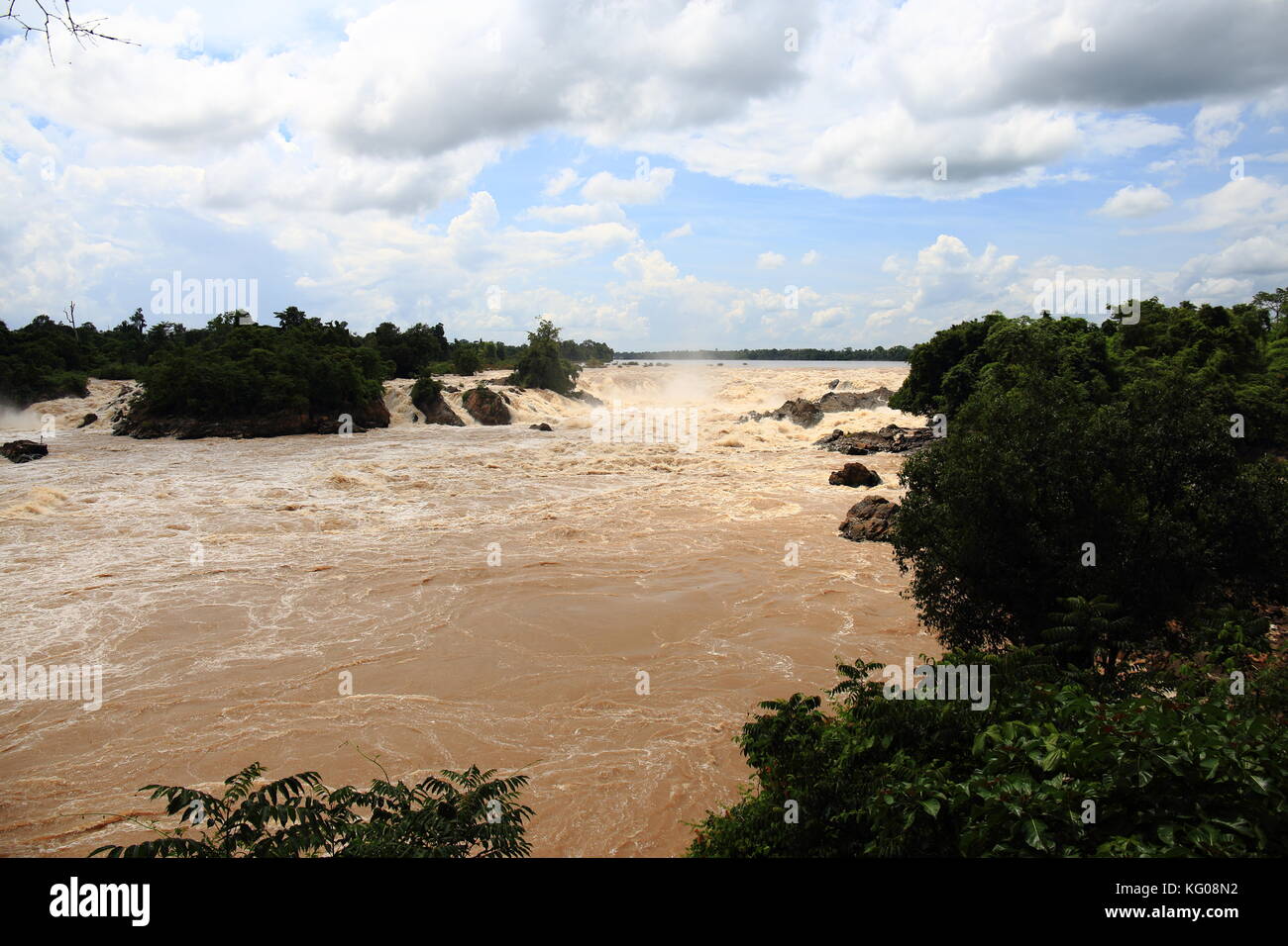Khone Phapheng Falls. Mekong River, Champasak Province southern Laos. Waterfall of Asia Stock ...