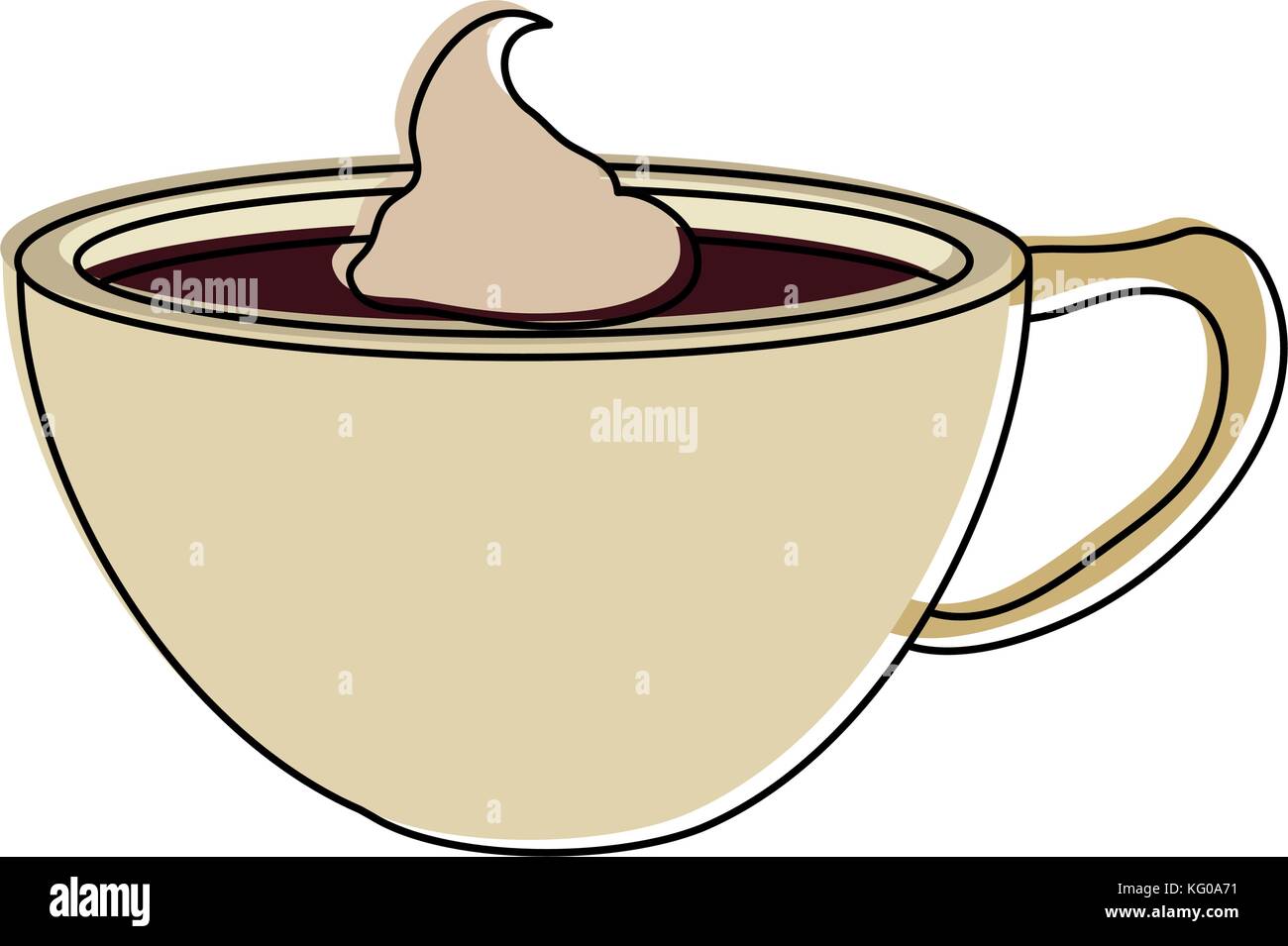coffee with whipped cream beverage icon image Stock Vector Image & Art ...