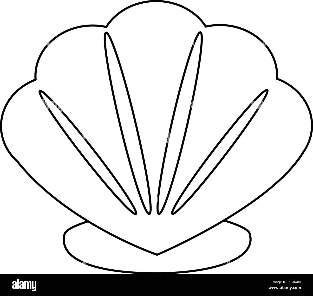 Scallop shell graphic Black and White Stock Photos & Images - Alamy