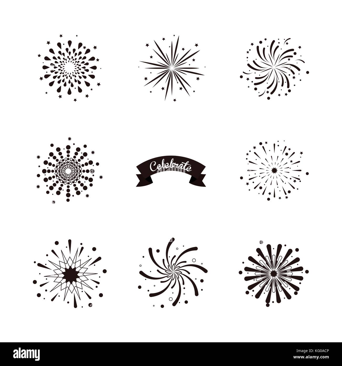 New year celebrations fireworks Cut Out Stock Images & Pictures - Alamy