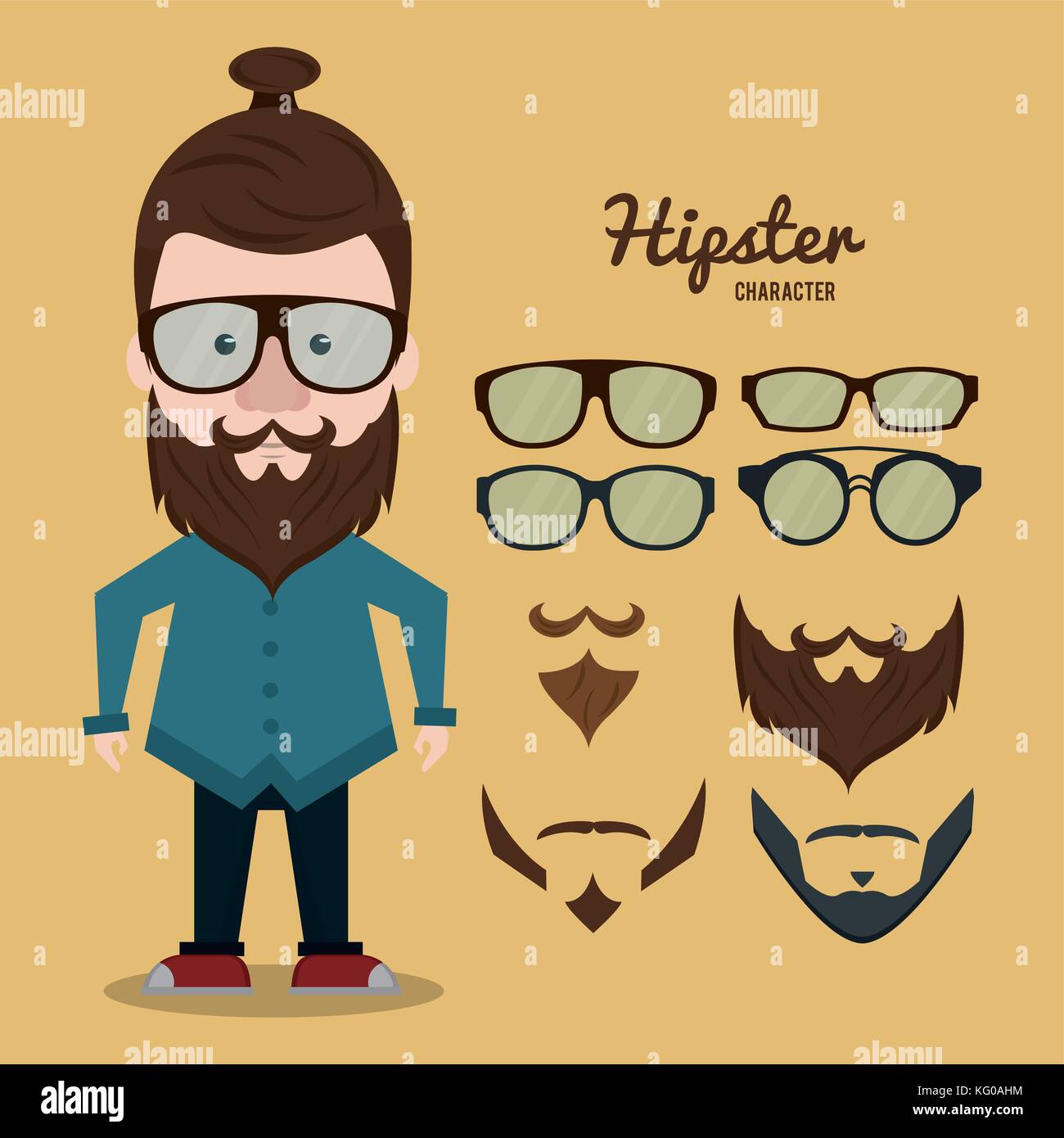 Hipster character cartoon Stock Vector Image & Art - Alamy
