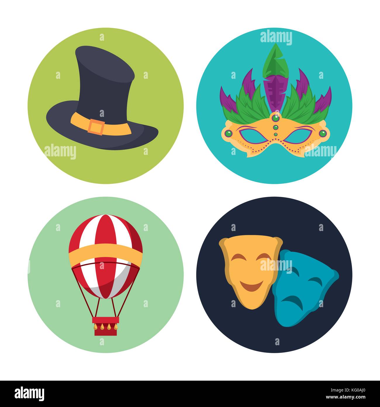 Circus carnival round icons Stock Vector Image & Art - Alamy