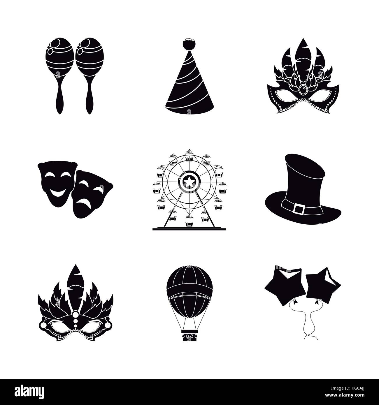 Circus carnaval icons set Stock Vector Image & Art - Alamy