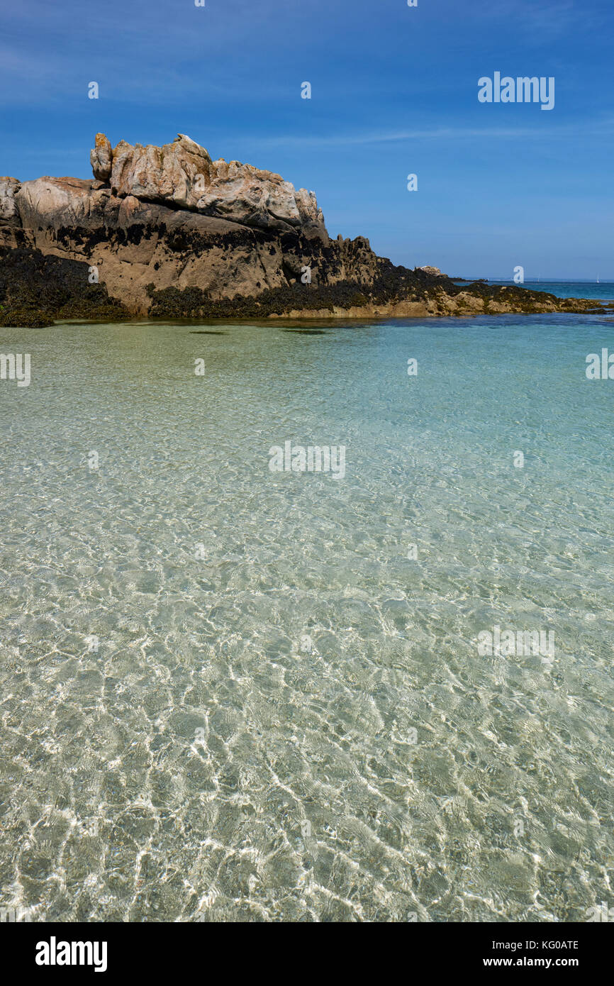 The beautiful Glenan Islands located off the west Finistere coast near ...