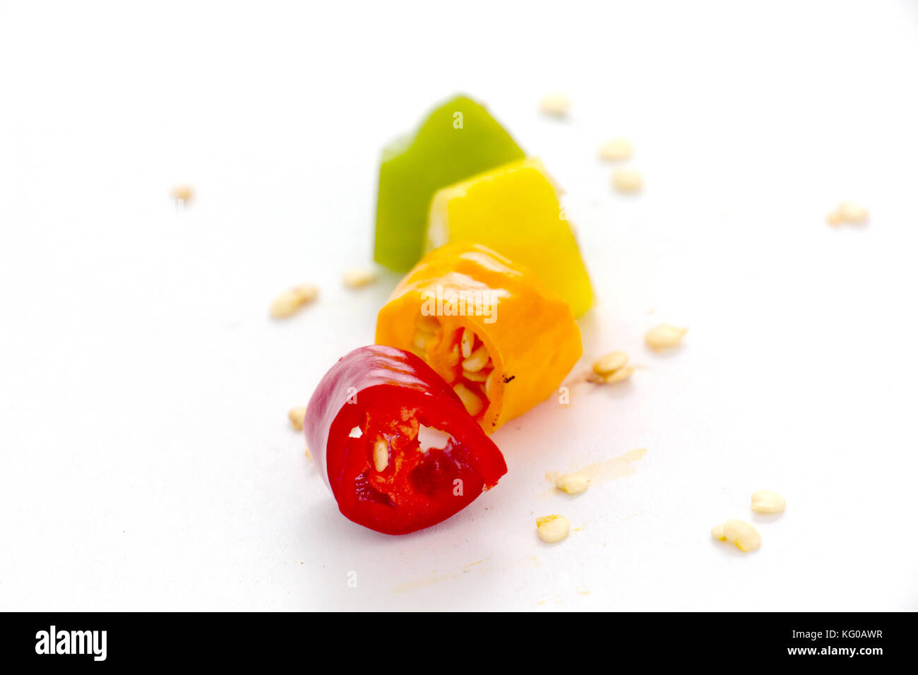 image of a colorful chili pepper on white background Stock Photo - Alamy