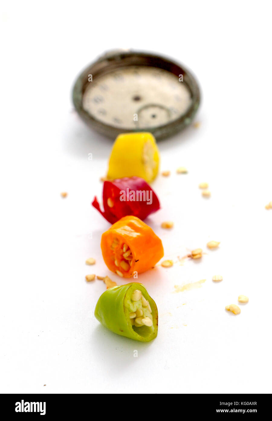 image of a colorful chili pepper on white background Stock Photo - Alamy