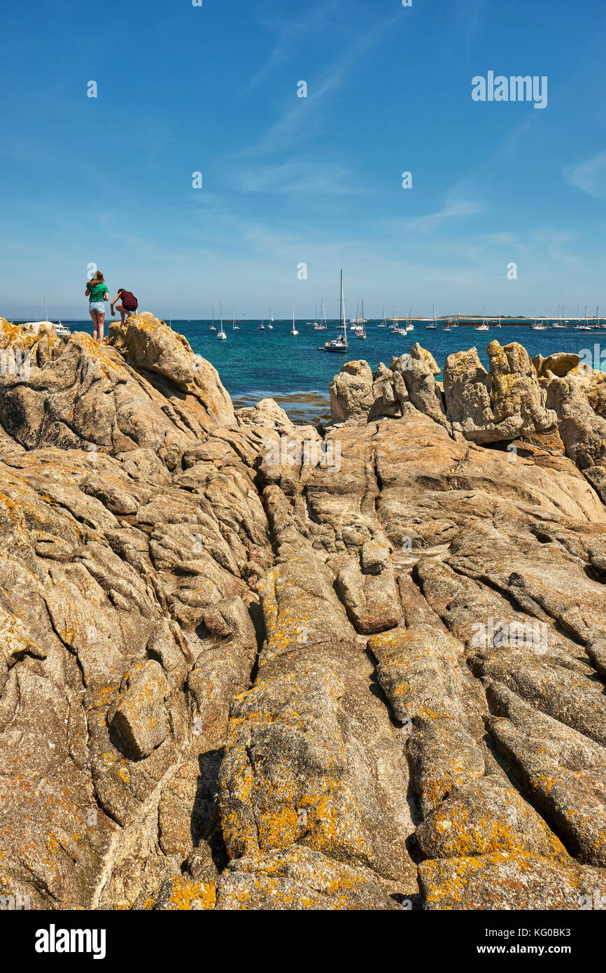 The beautiful Glenan Islands located off the west Finistere coast near ...