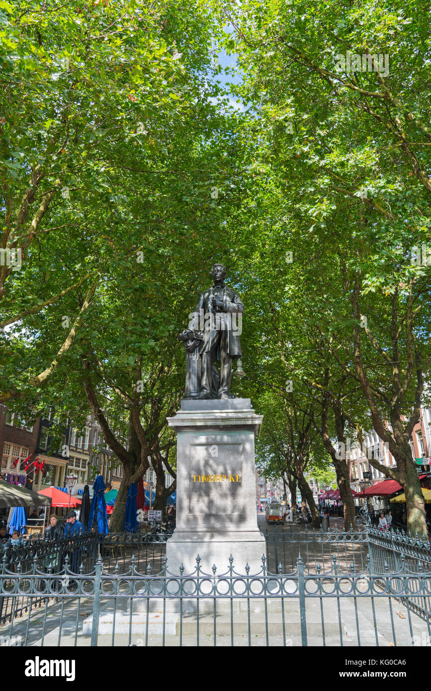 AMSTERDAM HOLLAND - AUGUST 20, 2017; Statue of Johan Rudolf Thorbeke ...