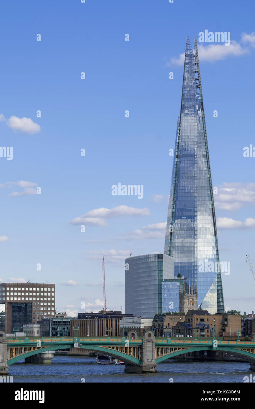 LONDON, UK - AUGUST, 11 2013; A landscape view of The Shard in London ...