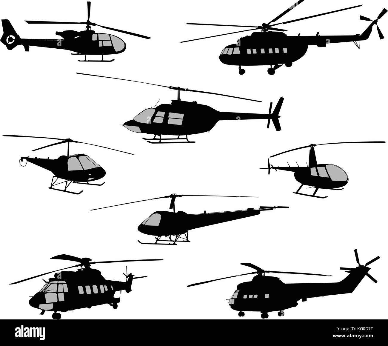 Black helicopter silhouette vector hi-res stock photography and images ...