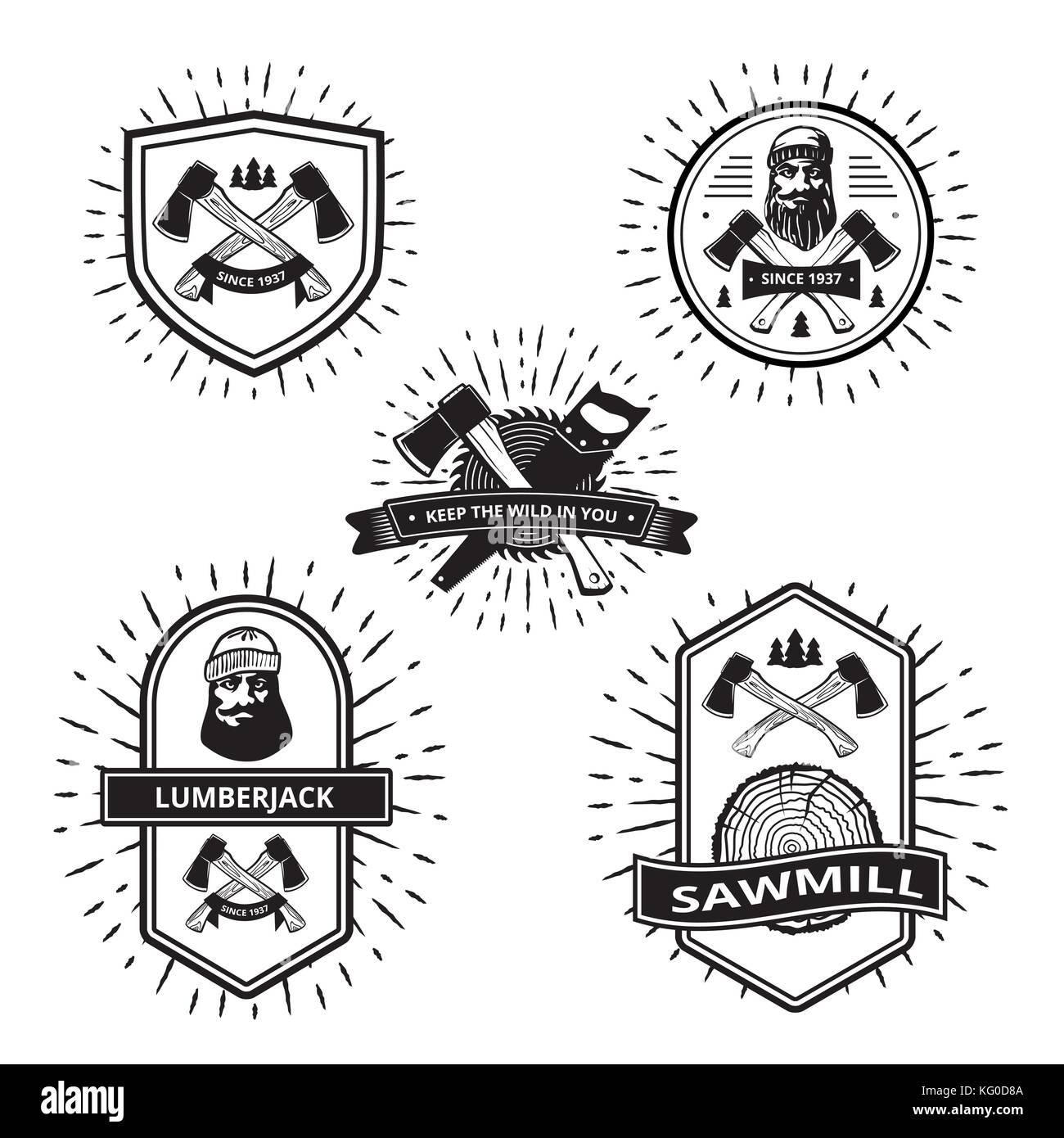 Lumberjack logo Stock Vector Images - Alamy