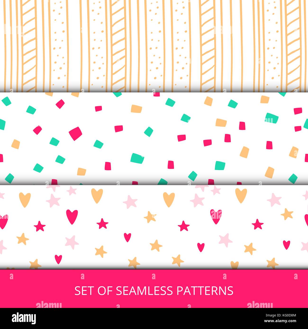 Set of seasmless girl's pattern .Vector Stock Vector Image & Art - Alamy