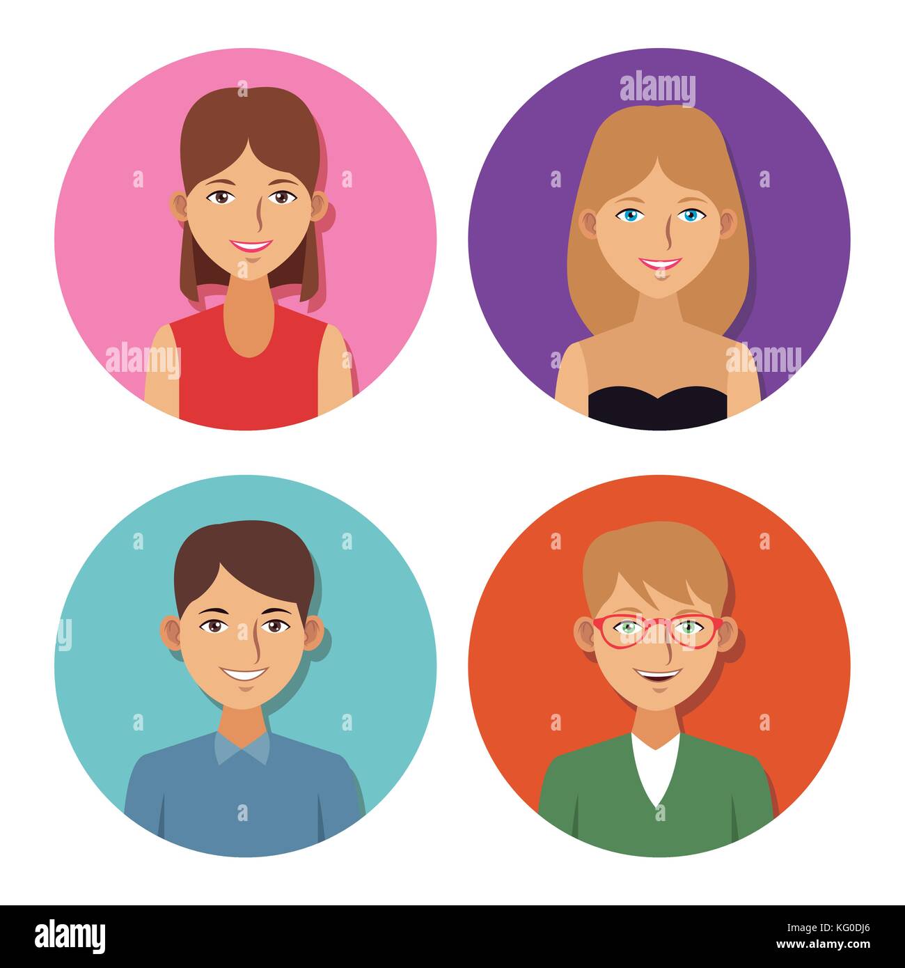People in round icons Stock Vector Image & Art - Alamy