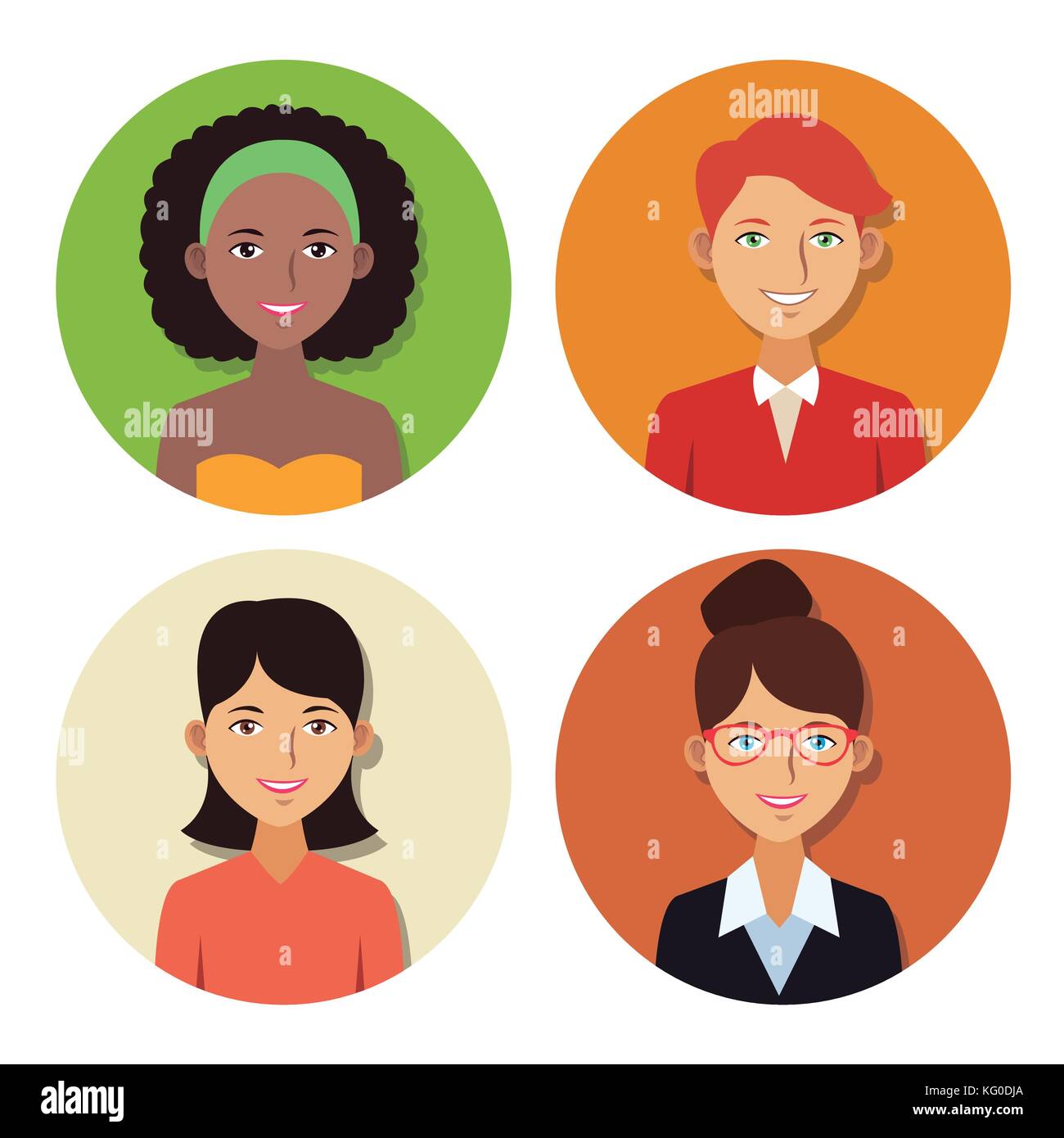 People in round icons Stock Vector Image & Art - Alamy