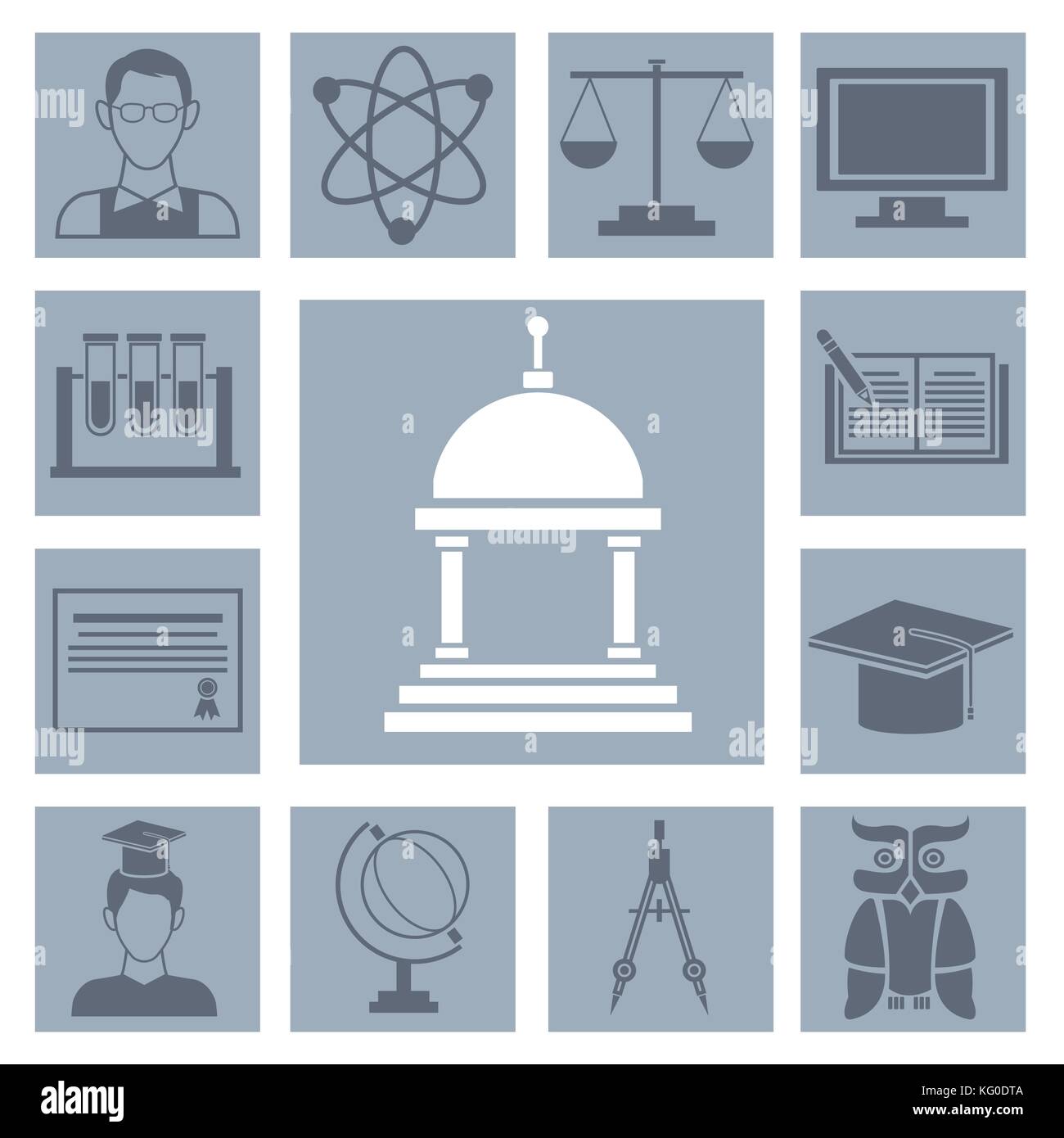 University icons set Stock Vector Image & Art - Alamy