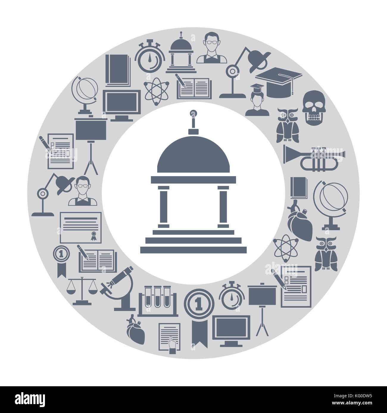 University icons set Stock Vector Image & Art - Alamy