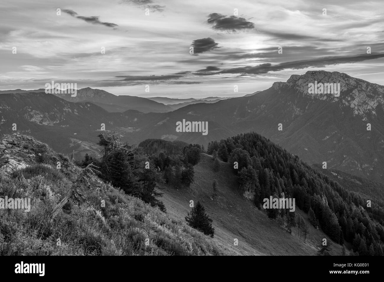 Valley with cloudy Black and White Stock Photos & Images - Alamy