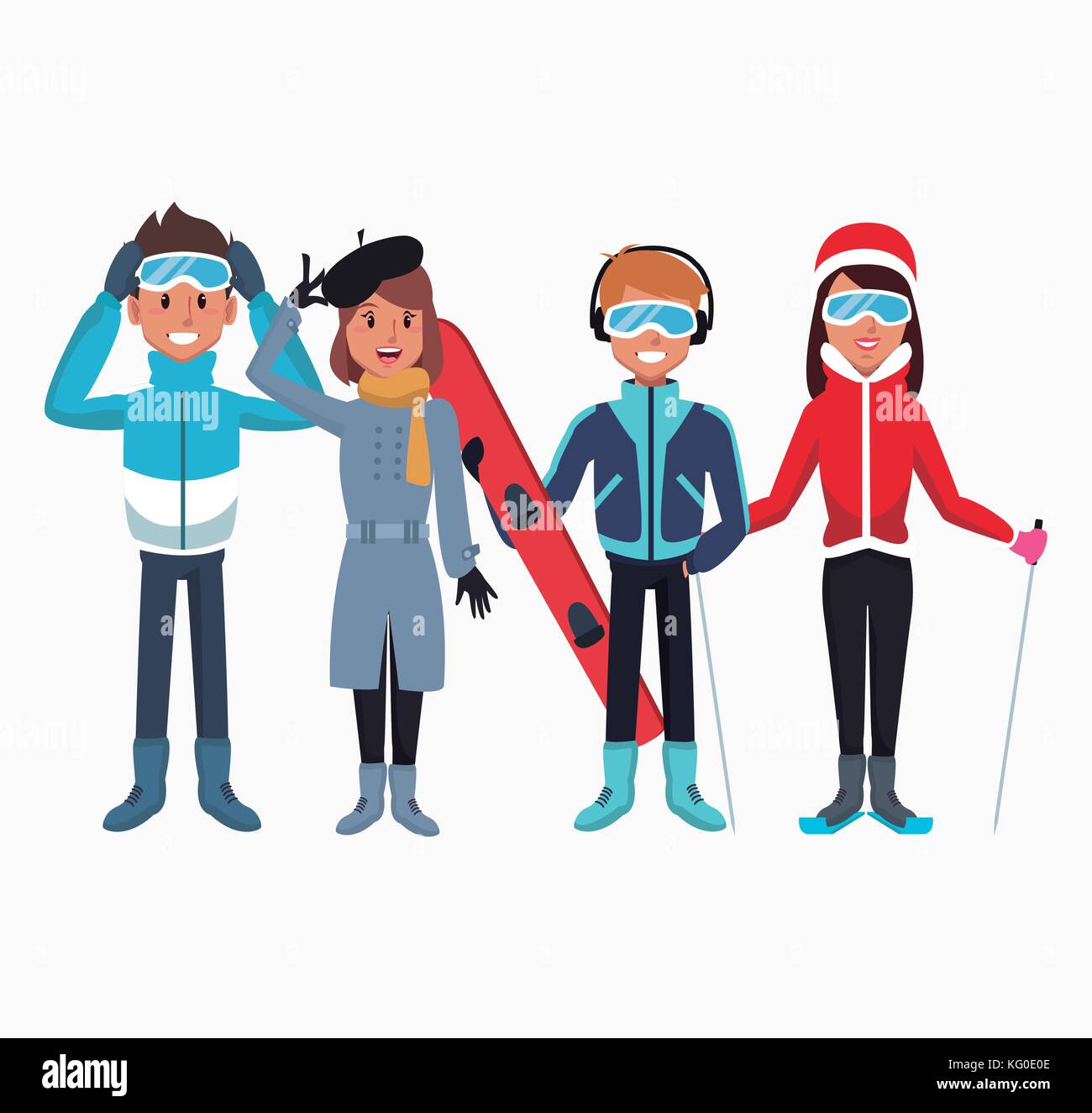 People in winter cartoon Stock Vector Image & Art - Alamy