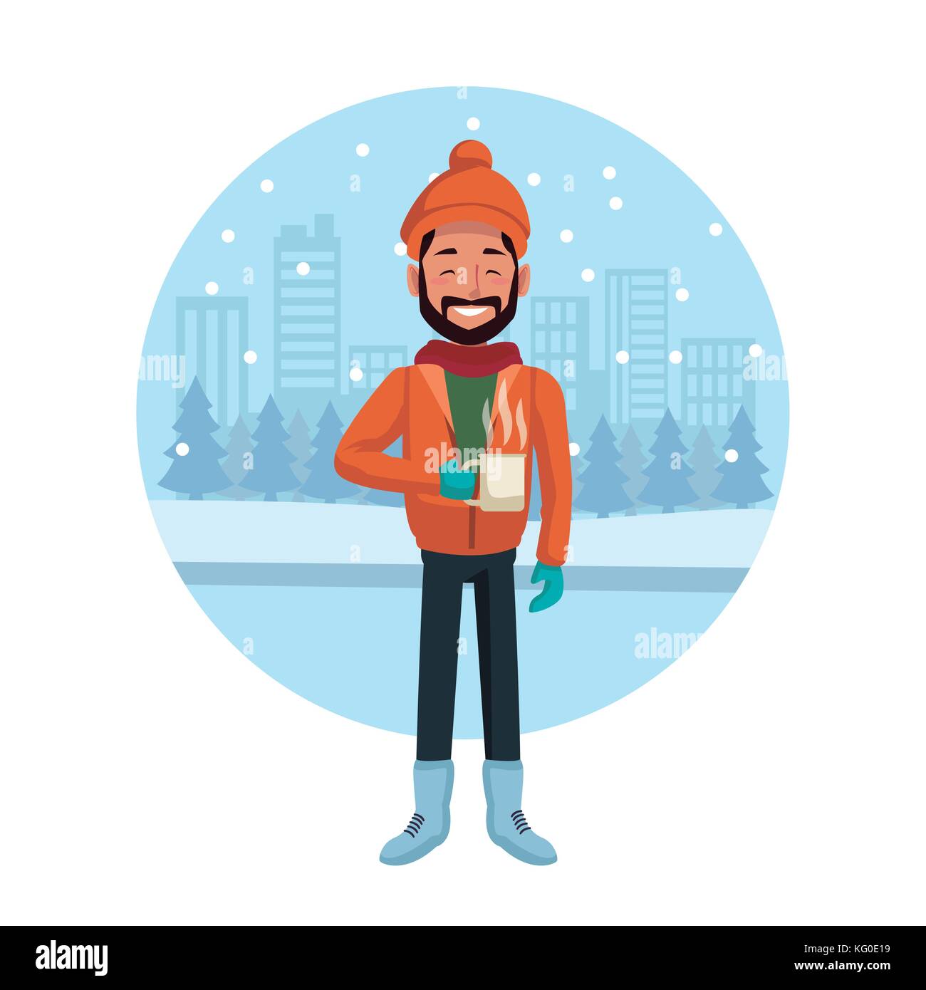 Man with winter clothes Stock Vector Image & Art - Alamy
