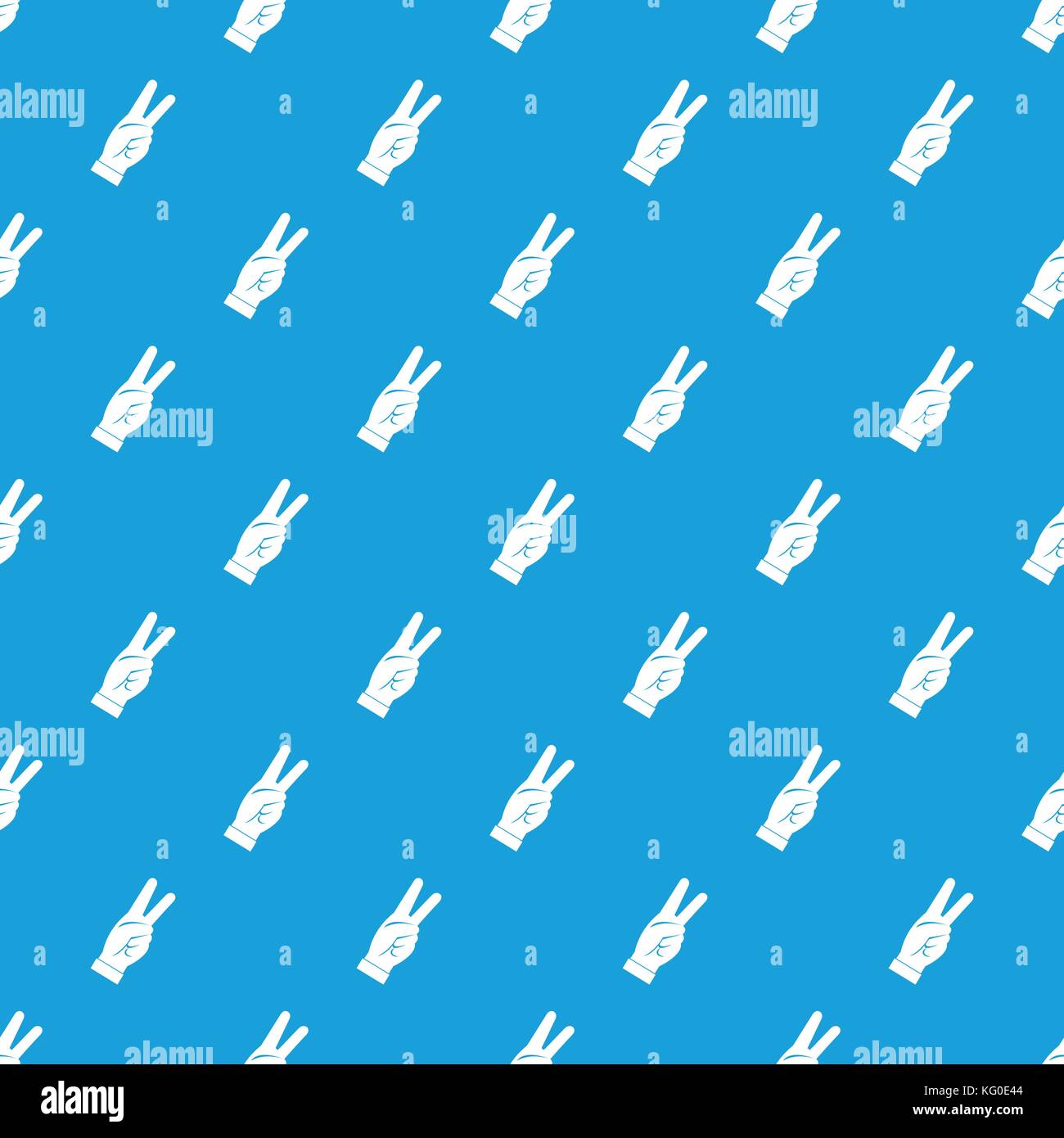 Hand showing victory sign pattern seamless blue Stock Vector Image ...