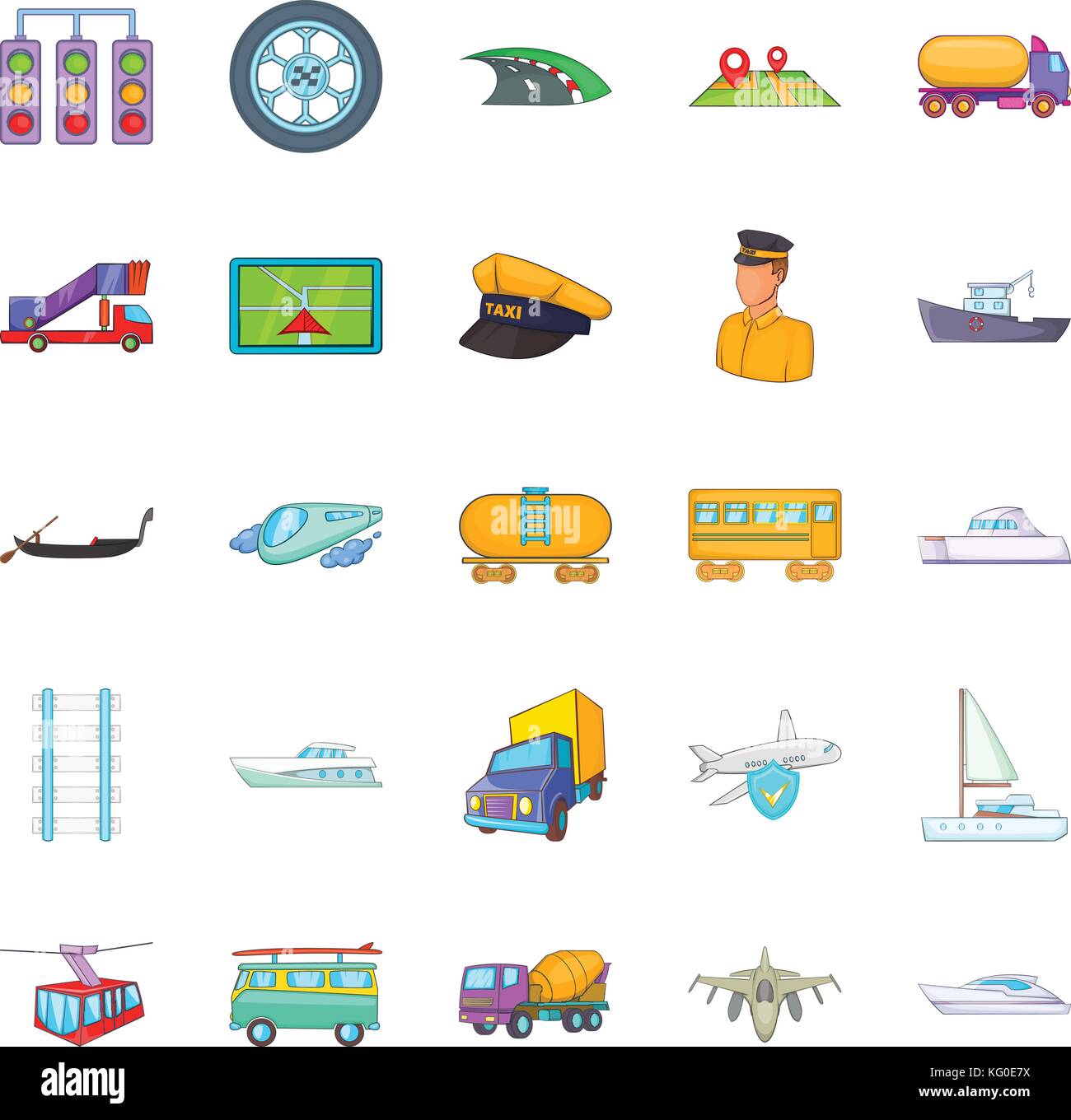 Traction icons set, cartoon style Stock Vector Image & Art - Alamy