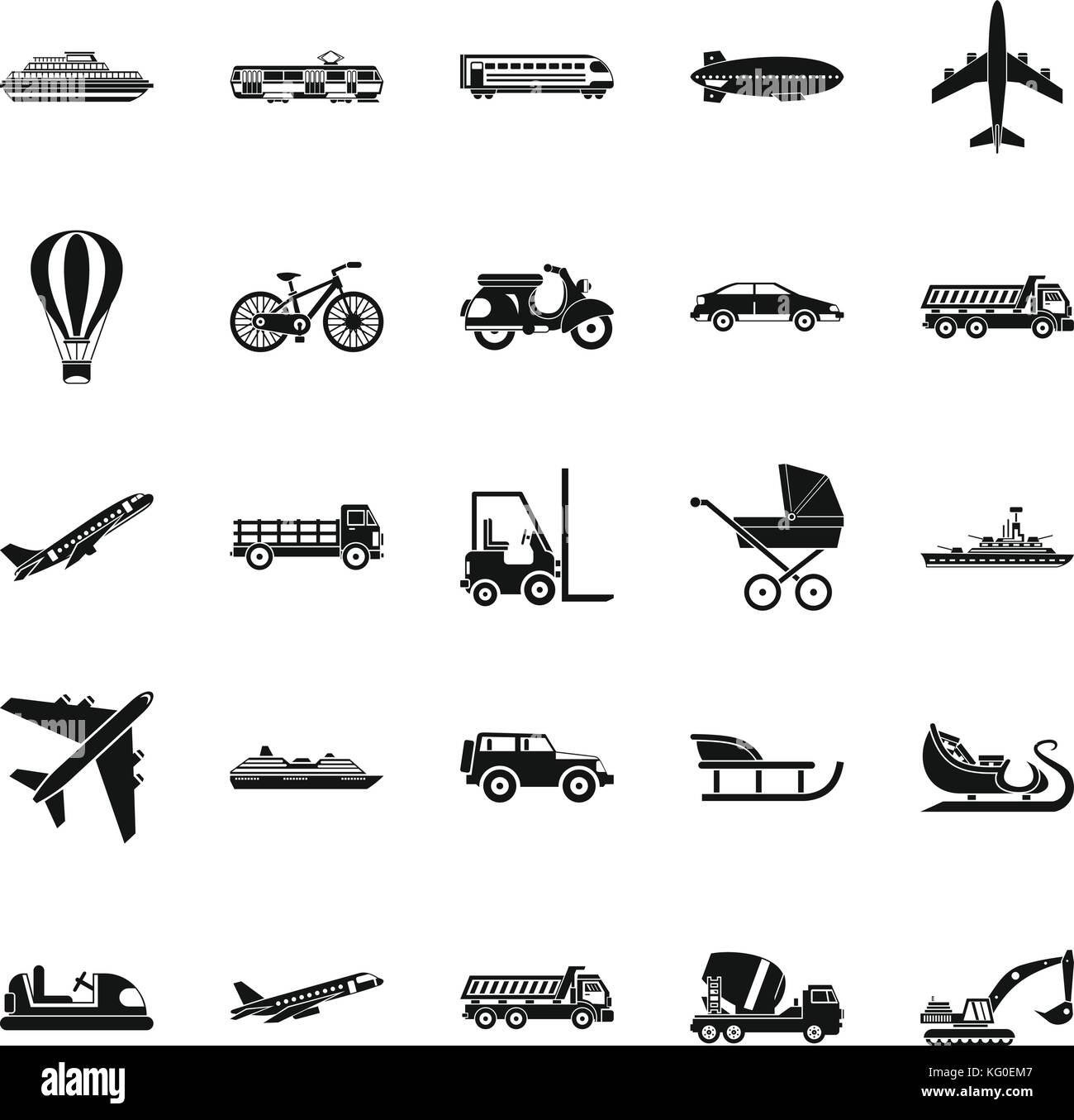 Transit icons set, simple style Stock Vector Image & Art - Alamy