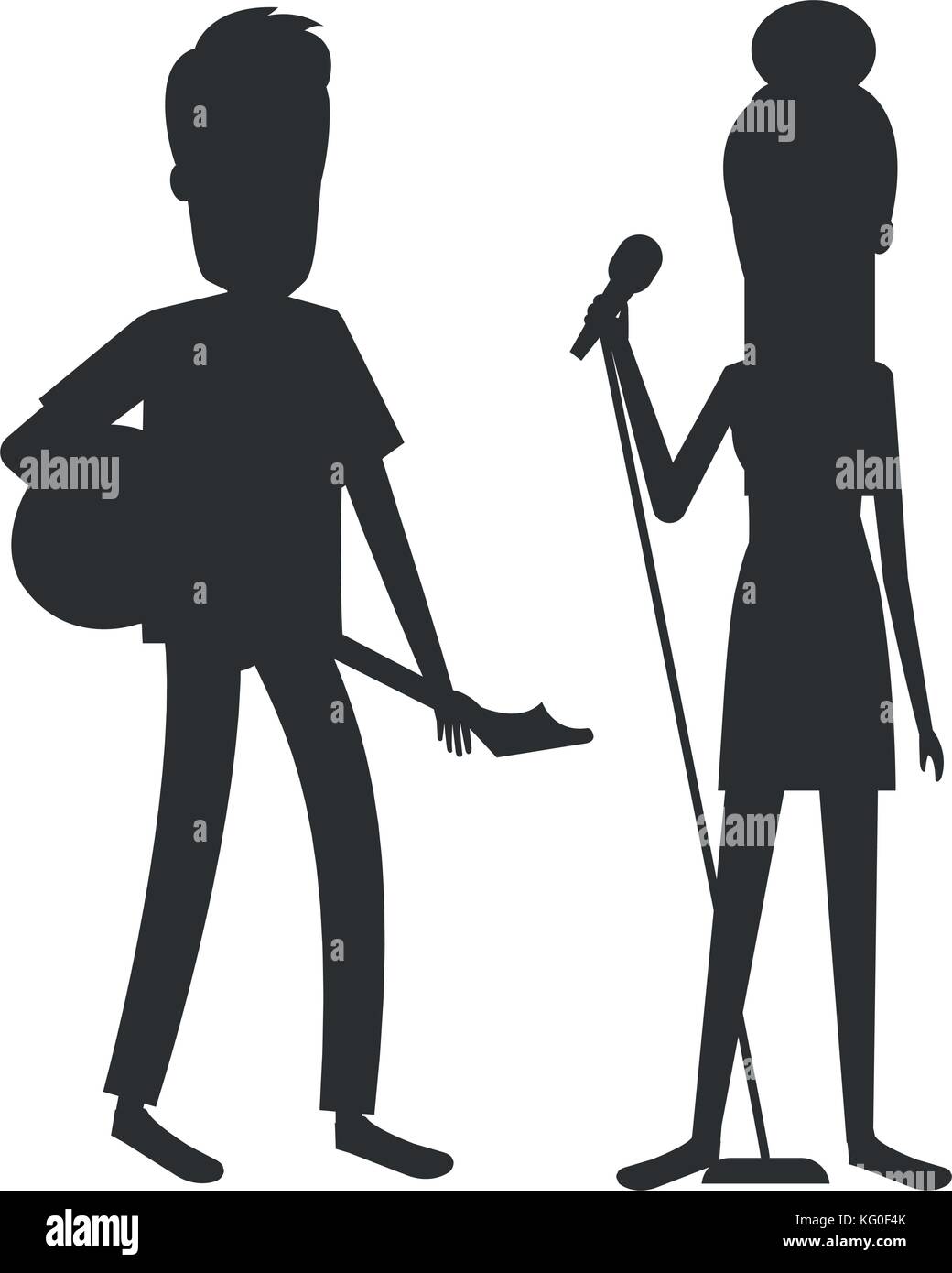 Couple singing Stock Vector Images - Alamy
