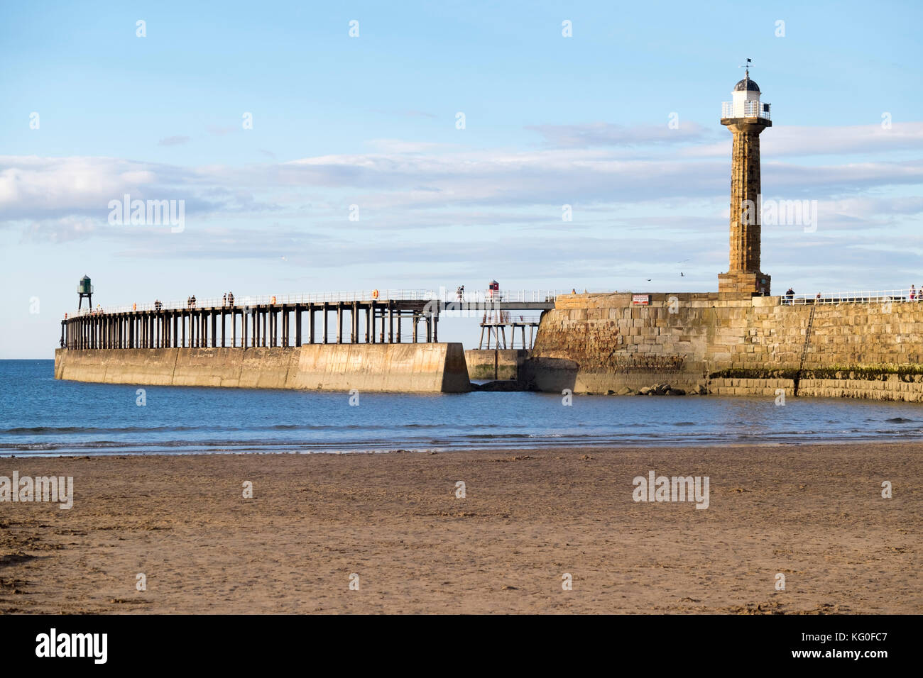 Whitby Pier and harbour on a sunny day Stock Photo - Alamy