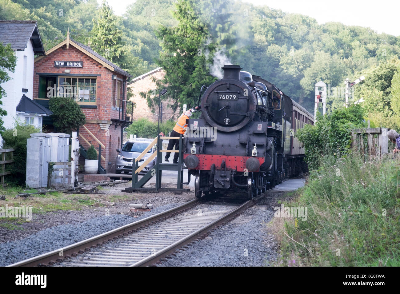Steam Engine 76079 pulls passenger service on the North Yorkshire Moors ...