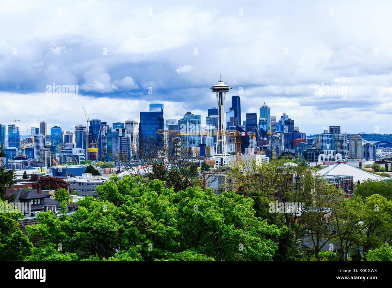 Landmark tower in the midst of downtown Seattle office towers Stock ...