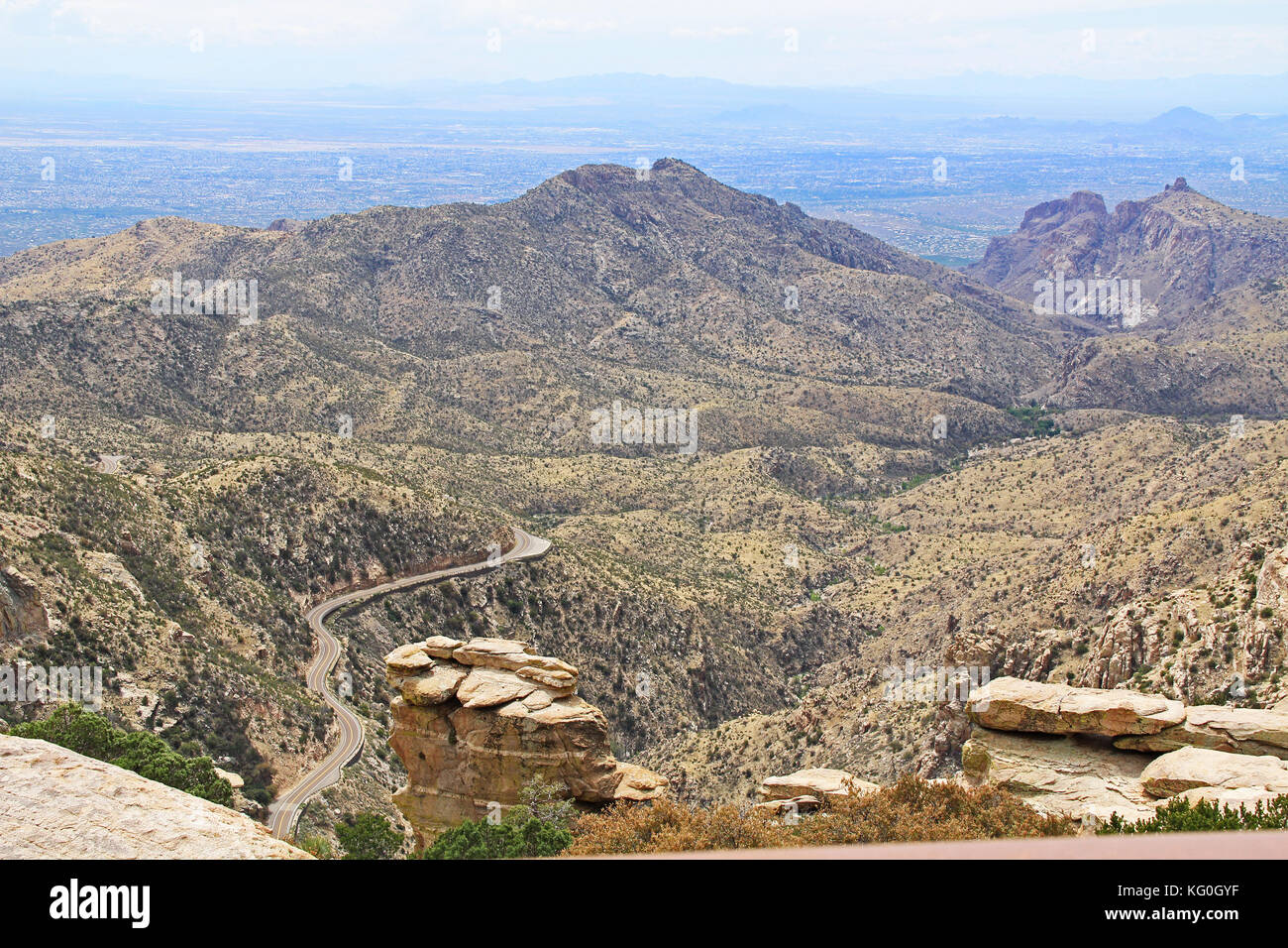 View Towards Tucson from Windy Point Vista Stock Photo - Alamy
