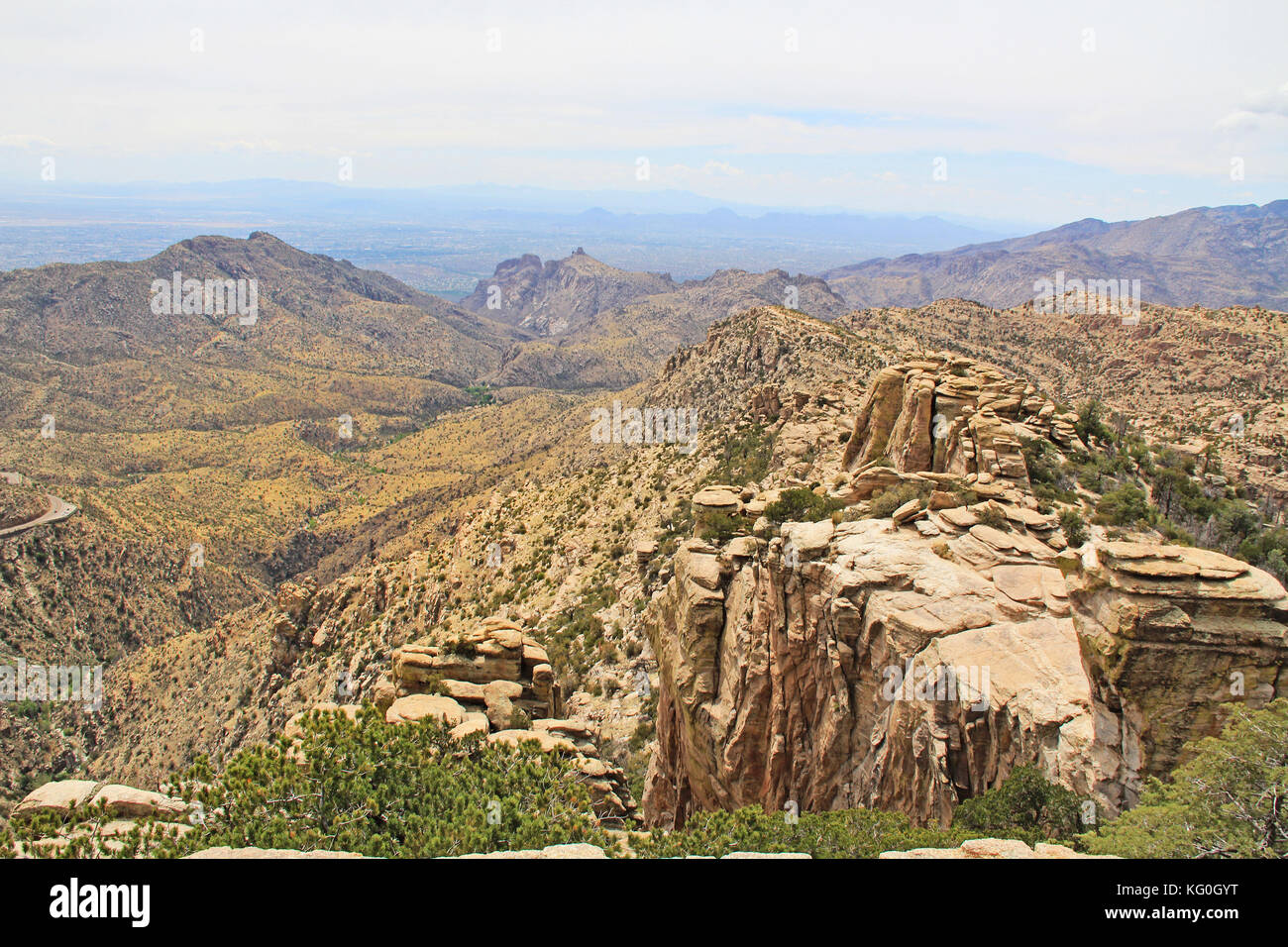 View Towards Tucson from Windy Point Vista Stock Photo - Alamy