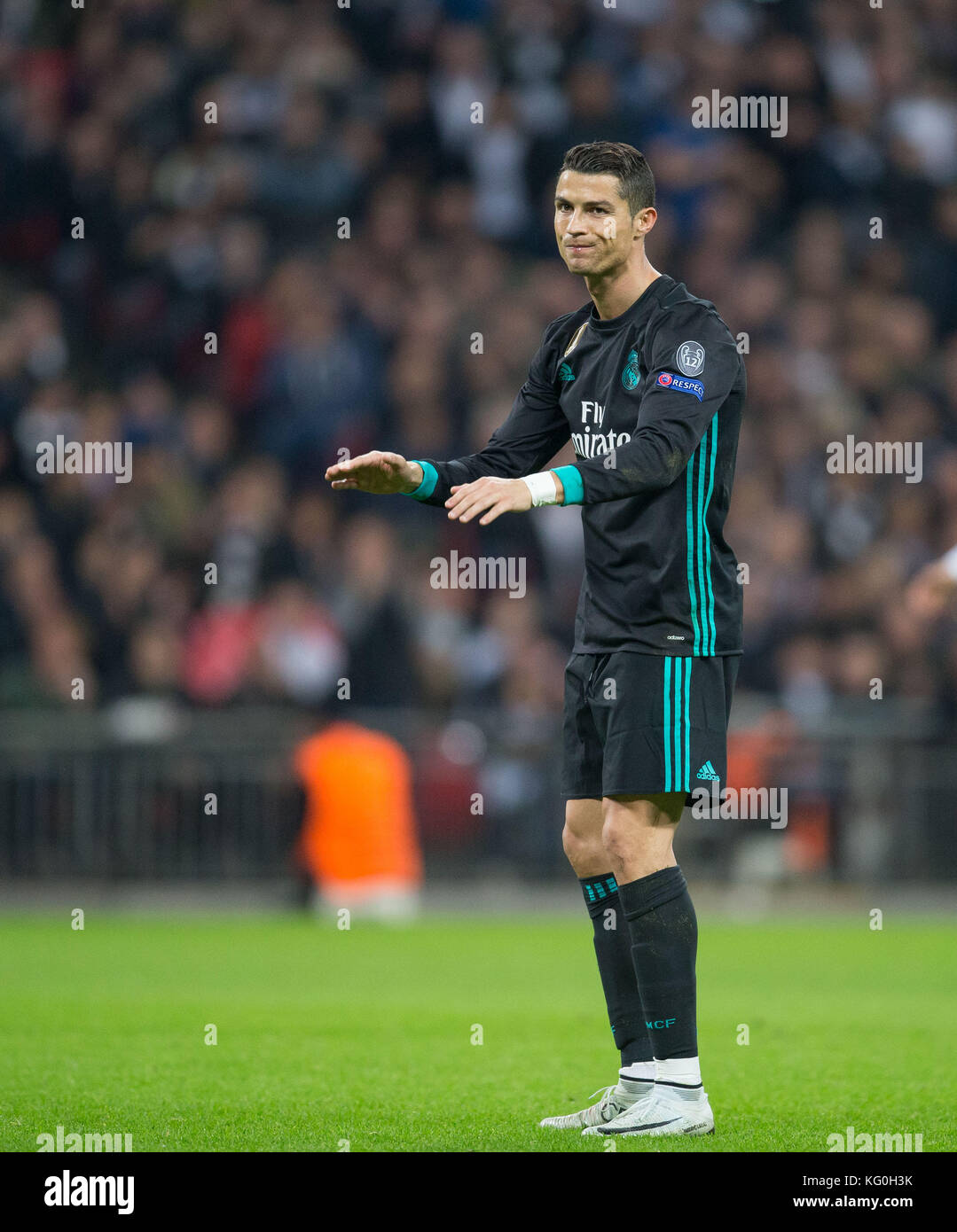 Cristiano Ronaldo of Real Madrid shows his frustration during the UEFA ...
